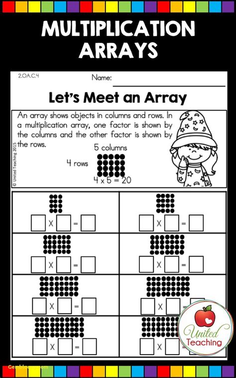 free printable repeated addition arrays worksheets