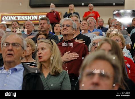 Crowds For Republican Donald J Trump Presidential Rally The Night