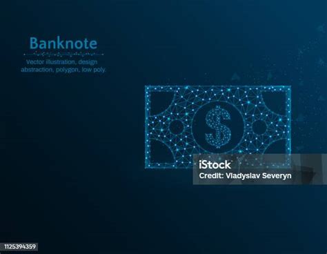 달러 기호 낮은 폴 리와 은행권 벡터 일러스트 레이 션 파란색 배경 추상적인 디자인 일러스트 레이 션에 돈 다각형 아이콘 미국 화폐 단위에 대한 스톡 벡터 아트 및 기타