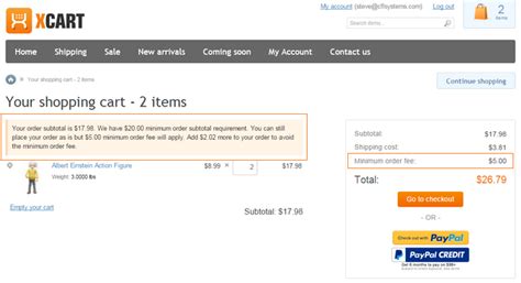 Minimum Order Fee For X Cart 5 Cfl Systems Inc