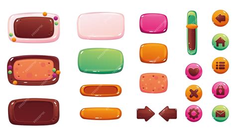 premium vector game button ui element sign interface bar isolated set