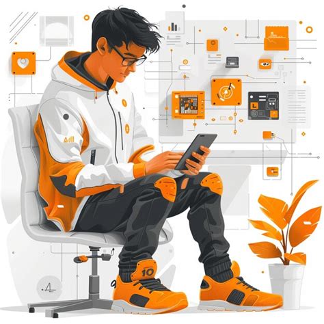 Mobile App Developer Illustration Premium AI Generated Image