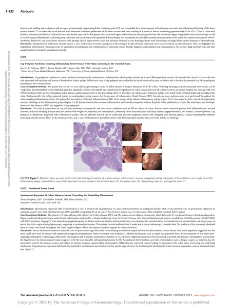 Pdf S2272 Cap Polyposis Syndrome Imitating Inflammatory Bowel Disease With Polyps Extending To
