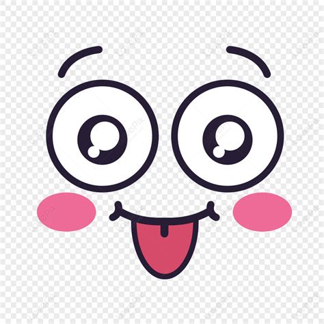원래 만화 얼굴 일러스트 표현 팩 그림 핑크 혀순수한기계장치 Png 일러스트 무료 다운로드 Lovepik