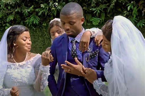 Man Marries Triplets At The Same Time After All 3 Sisters Propose To