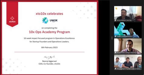 rohit pitale on linkedin unbox robotics just graduated from the 1st cohort of the 10x ops academy…