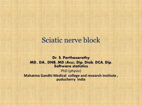 PPT Sciatic Nerve Block PowerPoint Presentation Free Download ID 2074459