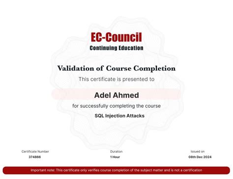 Adel Ahmed🛡 On Linkedin Cybersecurity Eccouncil Sqlinjection Ethicalhacking Learningjourney…