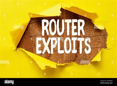 Text Caption Presenting Router Exploits Concept Meaning Takes Advantage Of A Security Flaw In