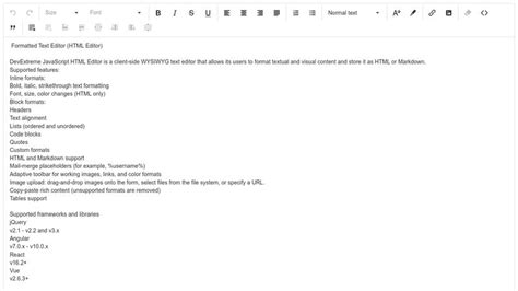 Overview Devextreme Html Editor