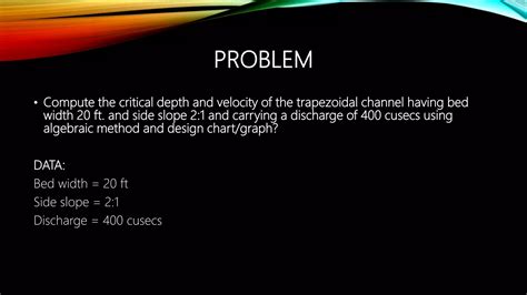 Hydraulic Exponent For Critical Flow Computation Pptx Physics Science
