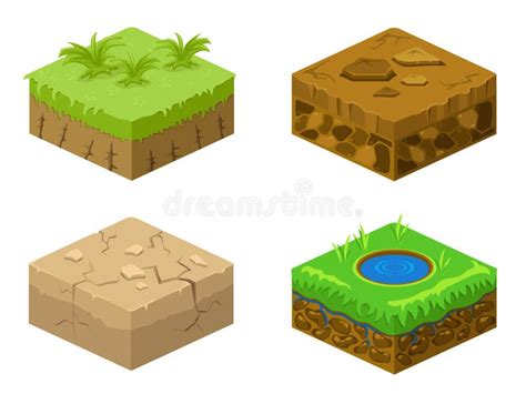 Soil Layers Vector Isometric D Set Stock Vector Illustration Of