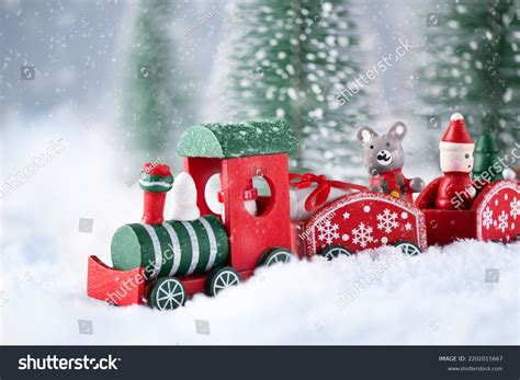 Red Christmas Toy Train Christmas Background Stock Photo Shutterstock