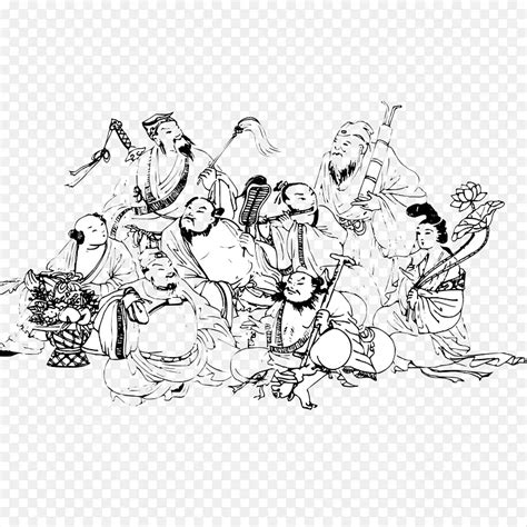 经典传统八仙过海装饰底纹图案素PNG图片素材下载 图片编号9157101 PNG素材网