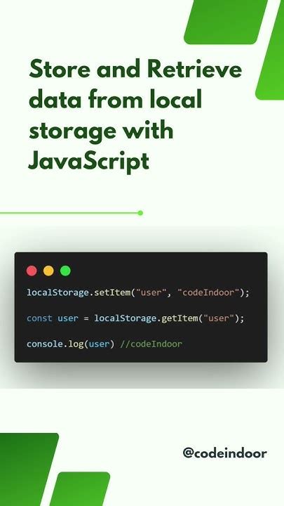 Store And Retrieve Data From Local Storage With Javascript Javascript Code Js Nodejs