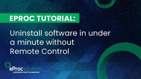 Can A Technician Uninstall Software On Remote Computer Without Remote Control Within A Minute
