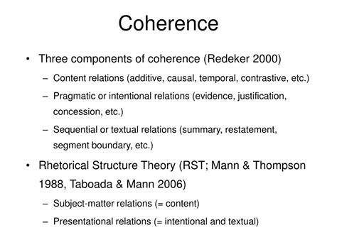 Ppt On The Interaction Of Relational Coherence And Lexical Cohesion