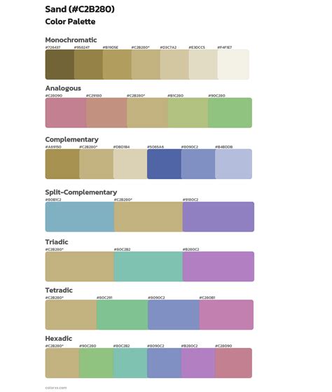 Sand Color Palettes Colorxs Com