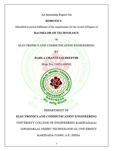 Robotics Internship Pdf Robotics Robot
