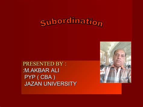 Subordination Ppt