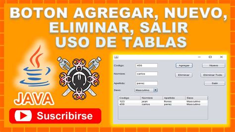 Boton Agregar Nuevo Eliminar Salir Uso De Tablas NetBeans YouTube