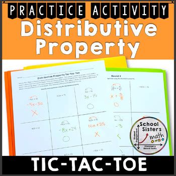 Distributive Property Simplify Expressions Partner Practice Activity Tic Tac Toe