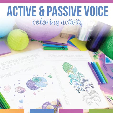 Active And Passive Voice Coloring Sheets Verb Voice Coloring Activity Language Arts Classroom
