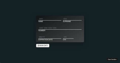 Credit Card Codesandbox