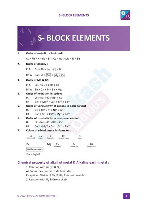 PDF S BLOCK ELEMENTS Byju S DOKUMEN TIPS