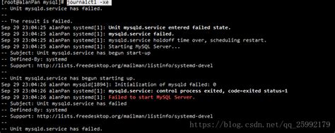 Linux Mysql 启动时报错： Job For Rvice Failed Because The Control Process Exited With Err