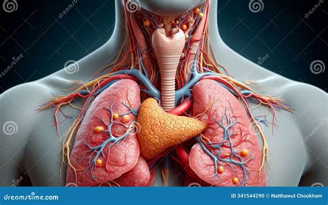 Anatomy Of The Human Thoracic Organs And Systems Stock Illustration Illustration Of Vascular
