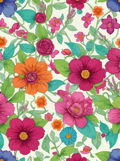 A Mesmerizing Display Of Abstract Floral Patterns Stock Illustration