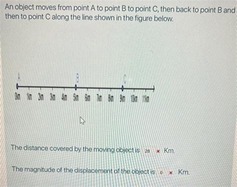 Solved An Object Moves From Point A To Point B To Point C Chegg