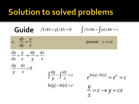 Separation Of Variables Solution To Solved Problems Pptx