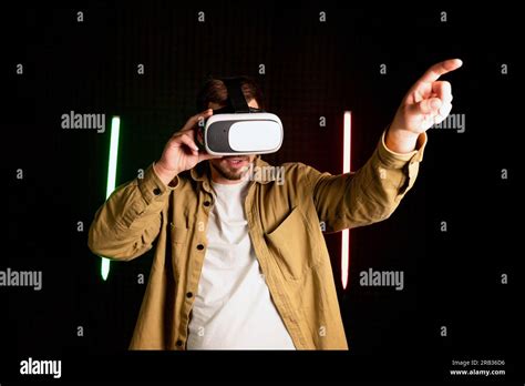 Virtual Reality Glass Vr Young Man In Digital Glasses For 3d Virtual