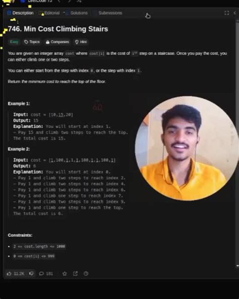 Java6075min Cost Climbing Stairs🪜 Radhesham Dhadve Posted On The
