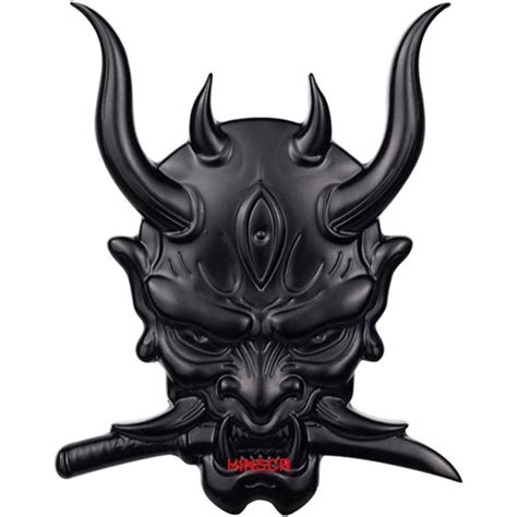 New Upgrade Hinscr Ghost Samurai Car Emblem 3d Samurai Devil Metal Car Decal Skull Daemon Car