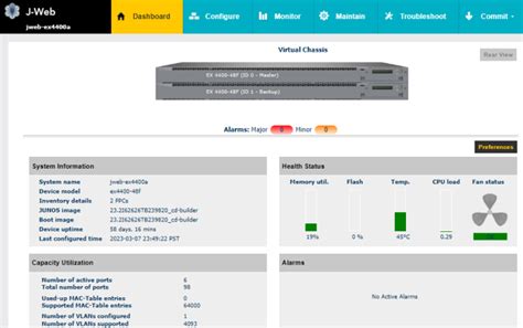 J Web Interface—application Package J Web For Ex Series Juniper