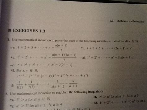Solved 1 3 Mathematical Induction Exercises 1 3 1 Use