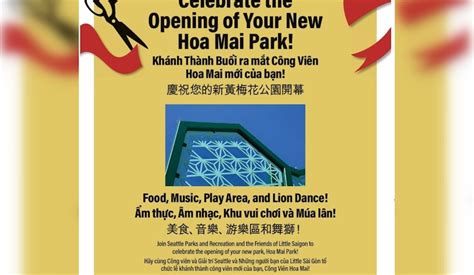 Seattle Embraces Vietnamese Heritage With Hoa Mai Park Opening In