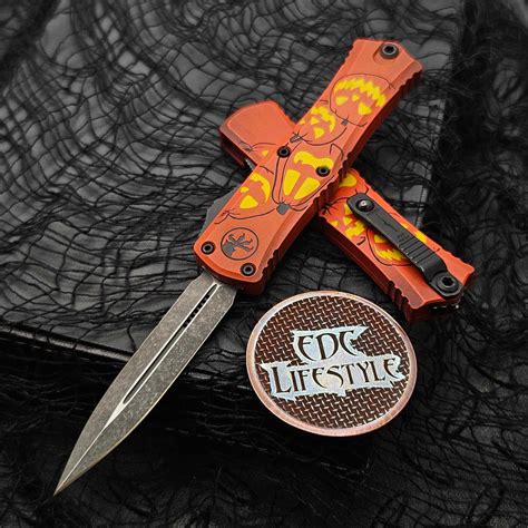 Microtech Hera Ii Mini D E 2 95 Halloween Jack O Lantern Pumpkin 1702m 1hwjls