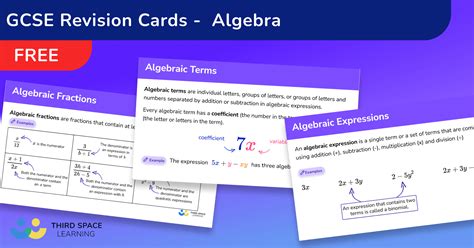 [free] Gcse Revision Cards Algebra