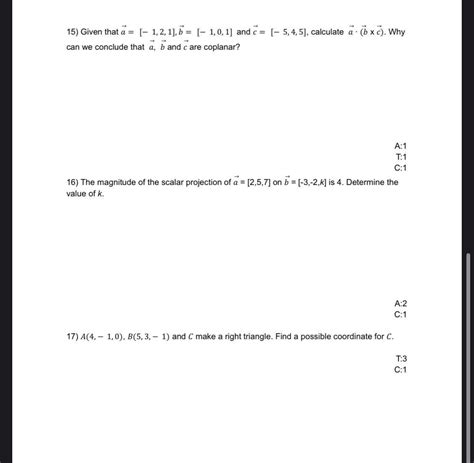 solved given that vec a [ 1 2 1] vec b [ 1 0 1] ﻿and