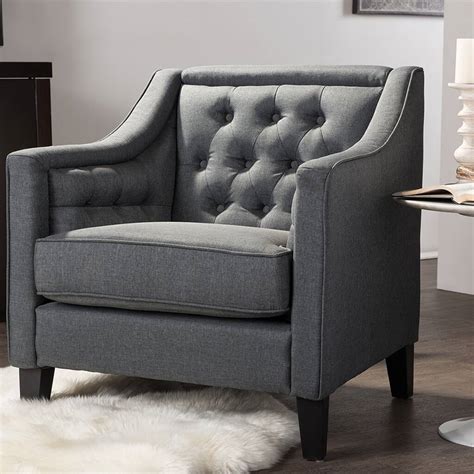 Vienna Classic Retro Modern Contemporary Grey Fabric Upholstered Button