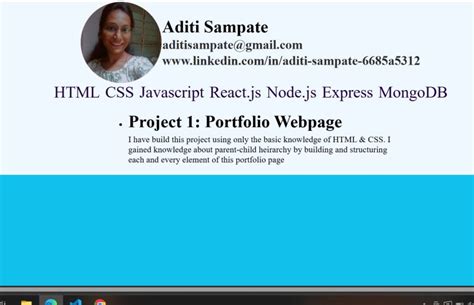 Aditi Sampate On Linkedin Webdevelopment Html Css Portfolio