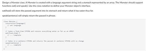 Solved Javascript Only Design A Monster Class A Monster Is