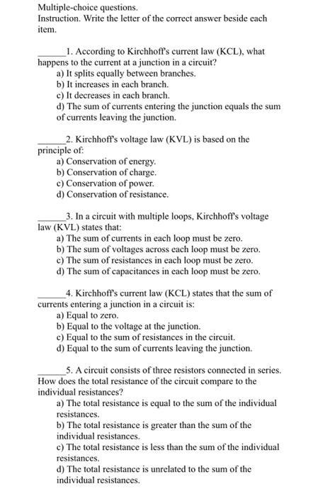 Solved Multiple Choice Questions Instruction Write The
