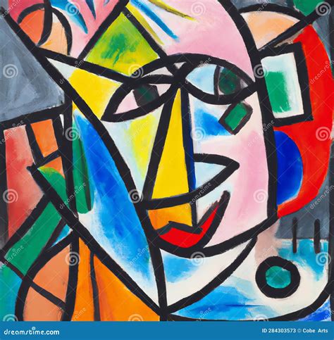 Digital Cubism Array Of Human Faces Pieced Together Each Face Encoded