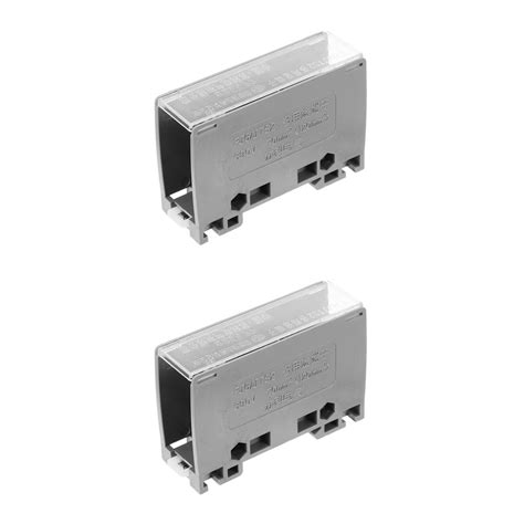 Hemoton 2pcs Square Terminal Block Din Rail Terminal 1 In 6 Out Din Rail Terminal Blocks