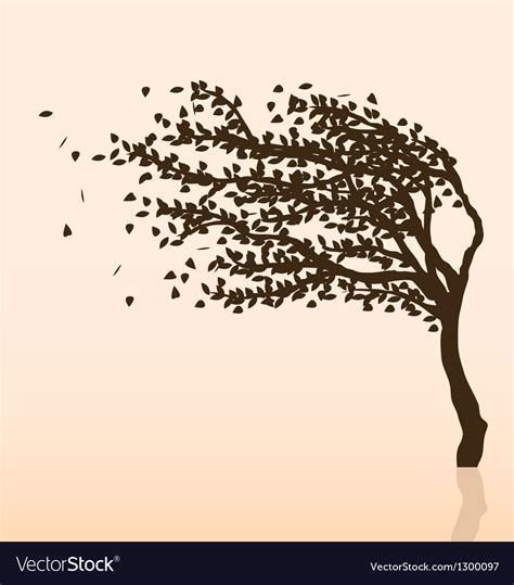 Wind And Tree Royalty Free Vector Image VectorStock